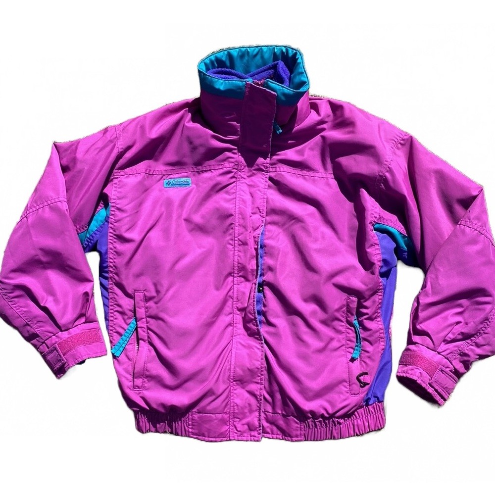 80s Vintage Columbia Bugaboo Neon Colorblock Windbrea… - Gem